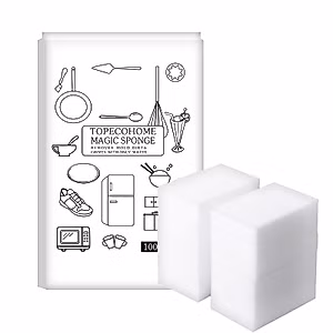 100 Pack Heavy Duty Magic Melamine Sponge Cleaning Eraser Wall Cleaner Foam Household Cleaning Kitchen Dish Sponge Eco-Friendly Stain Remover for Car,Furniture,Bathroom,Bathtub, Sink,Floor, Baseboard