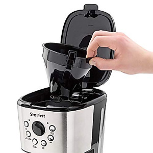 Starfrit 12-Cup Electric Drip Coffee Maker, 1.8 L, Black/Silver