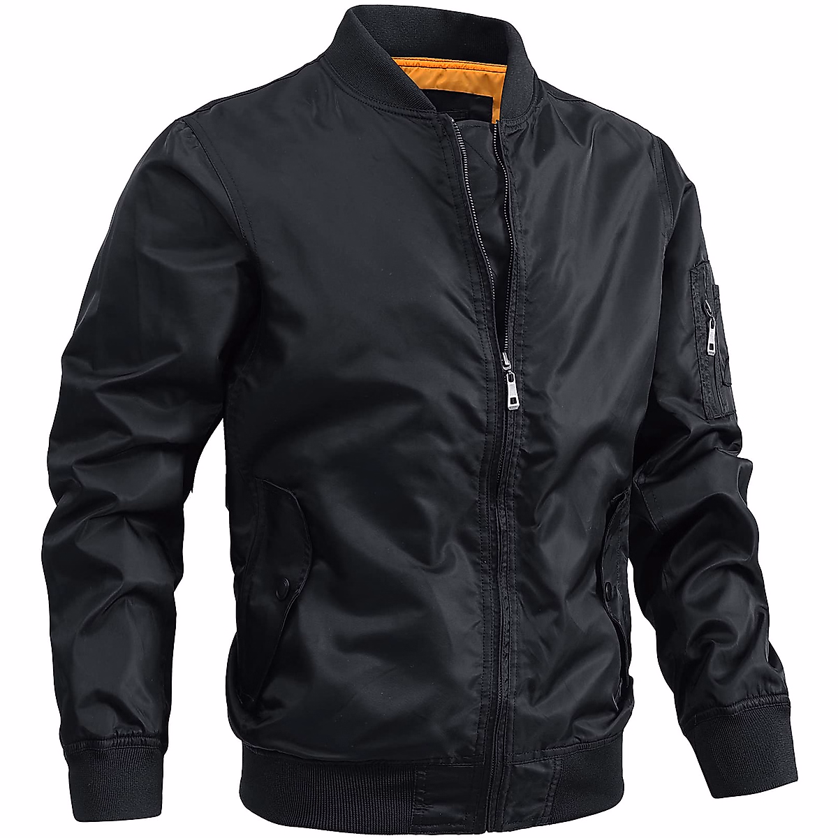 MOERDENG Men's Lightweight Bomber Jacket Outdoor Windbreaker Varsity Jacket Softshell Coat