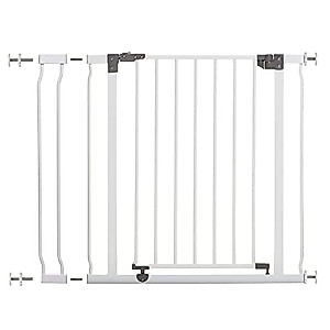 Dreambaby Liberty Walk Thru Auto Close Baby Safety Gate Set - with 3.5inch Extension Panel - Fits 29.5-36.5inch Openings - Pressure Mounted Security Gates - Model L776 - White