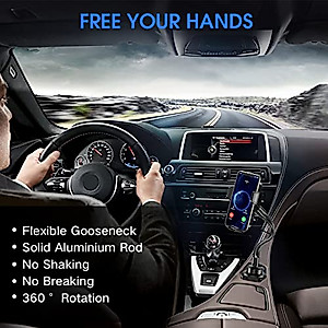 EOCAHO Cup Holder Phone Mount, [No Breaking] Aluminum Gooseneck Cup Phone Holder for Car, 360° Adjustable Phone Mount for Car Truck, Compatible with iPhone Samsung and All Cell Phones