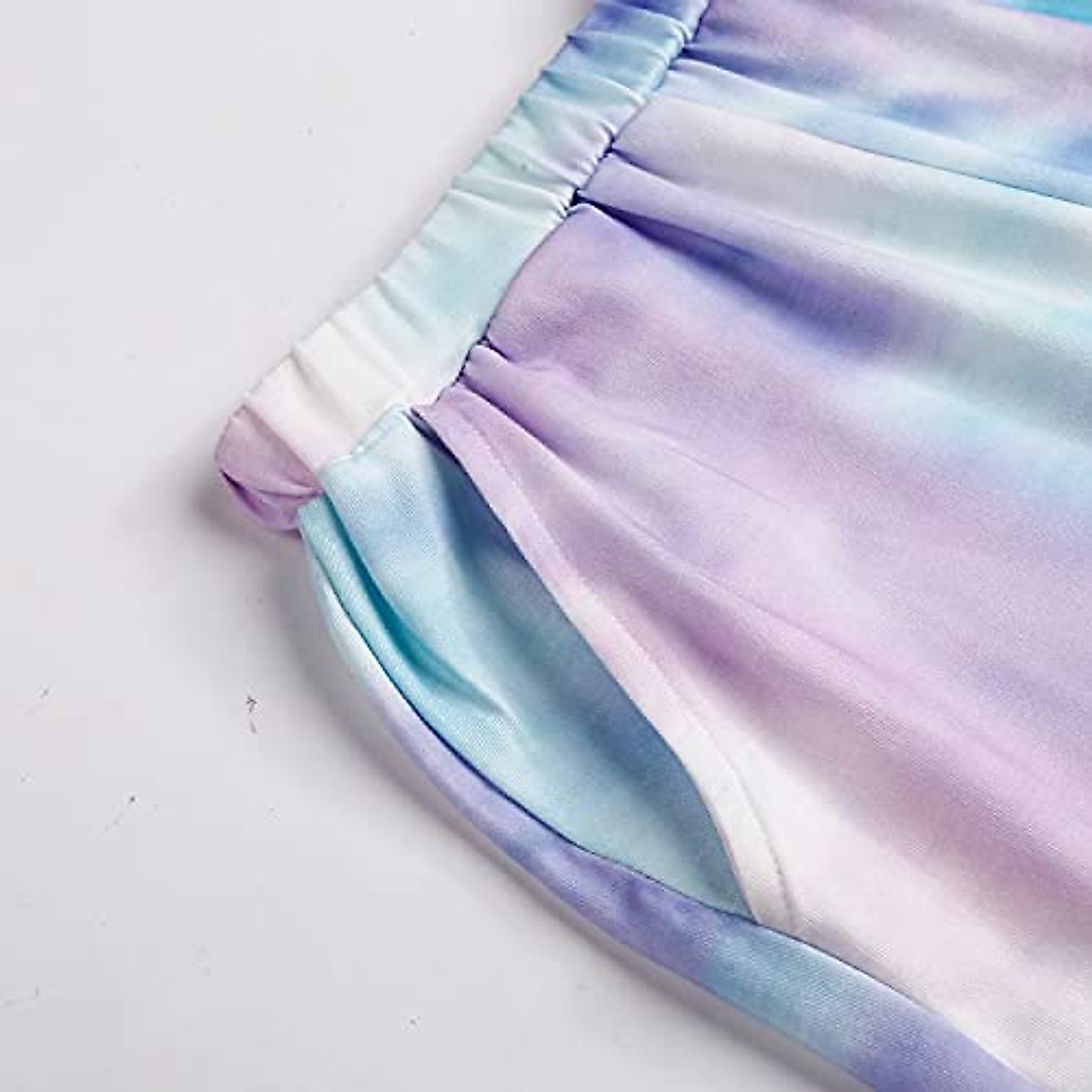 Girls Tie Dye Clothes Outfits Two Piece Set Jogger Suits Sweatsuits Tracksuits Sweatshirts Tops Hoodies Shorts Sets Size 10