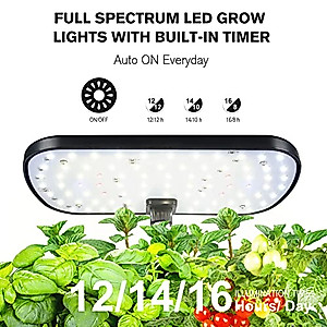 DISNILA Hydroponic Growing System Indoor Hydroponics Garden 20W 83 LED Full Spectrum Growing Light, 6Pods Smart Automatic Timer Hydrogarden for Indoor Kitchen Black