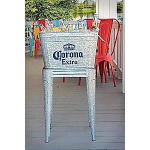 Leigh Country Corona MC 47940 Galvanized Steel 42 Qt. Extra Tub with Stand, Silver