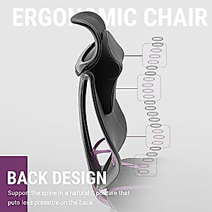 Aodrova Office Chair Gaming Chair with Extra Large Bionic Headrest, Breathable Mesh Office Chair with Ergonomic Lumbar Support and Adjustable 3D Armrests (Purple)