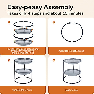 Double Cat Bed,Cat Beds for Indoor Cats, 2 Layers Elevated Cat Beds, Breathable Cat Beds & Furniture,18 x 16.5 x 16.5 Inch Outdoor Cat Bed