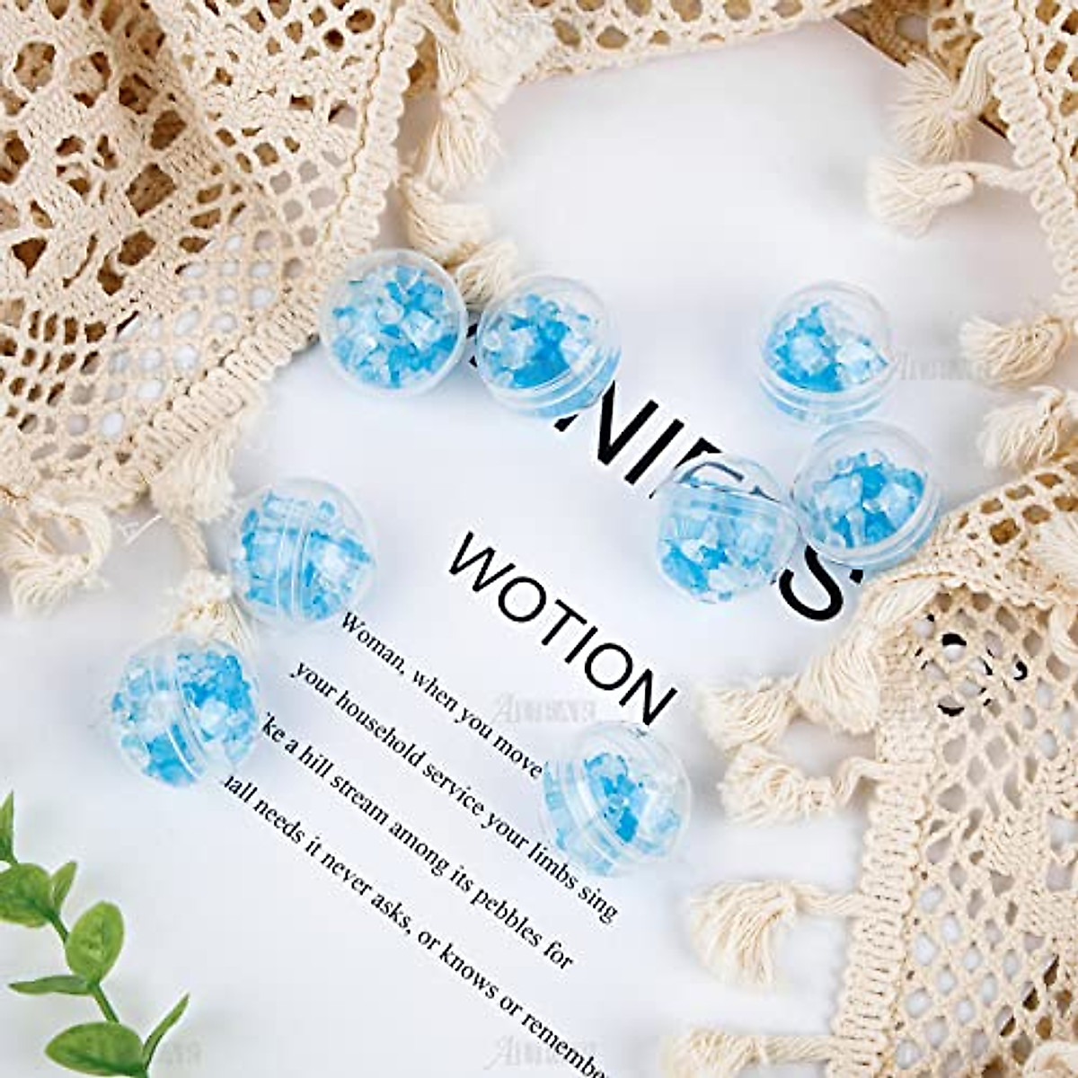 AUEAR, 50 Pack Translucent Small Round Capsules 1.1 Inch Vending Machine Capsules Empty Plastic Gumball Machine Containers for Party Favor Prize