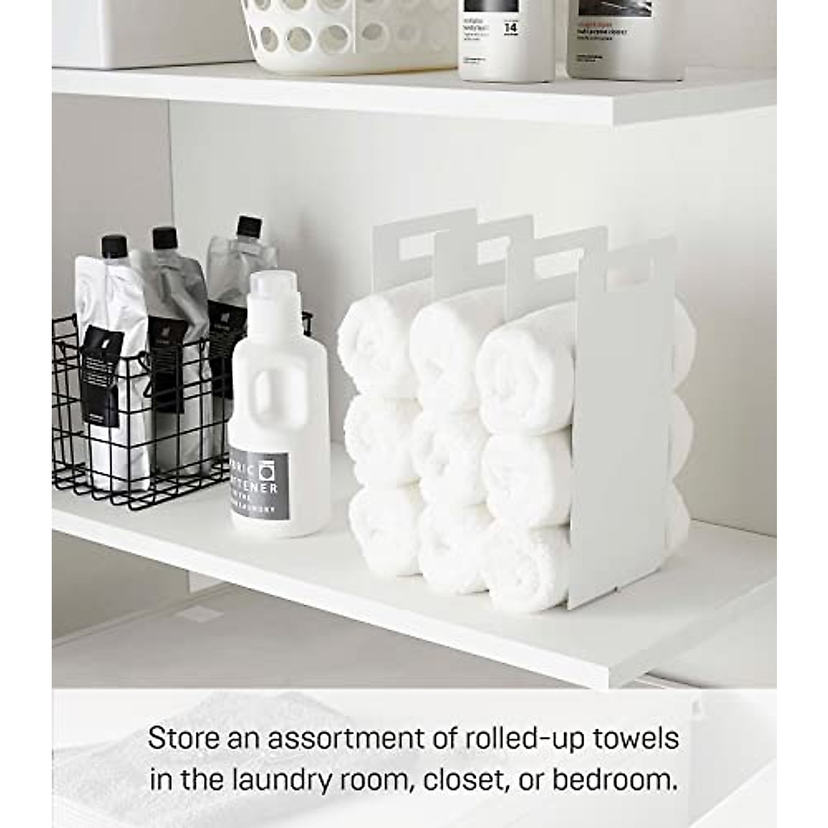 Yamazaki Home Tower White Interlocking Towel Organizer (Set of 2)