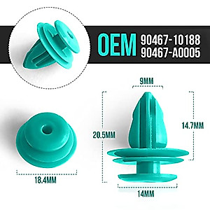 20Pcs Door Trim Panel Retainer Clips Compatible with Toyota Tacoma Sienna Cruiser Avalon Corolla Camry Tundra Sequoia Matrix Prius RAV4 Lexus Scion Land 9mm Hole 90467-10188