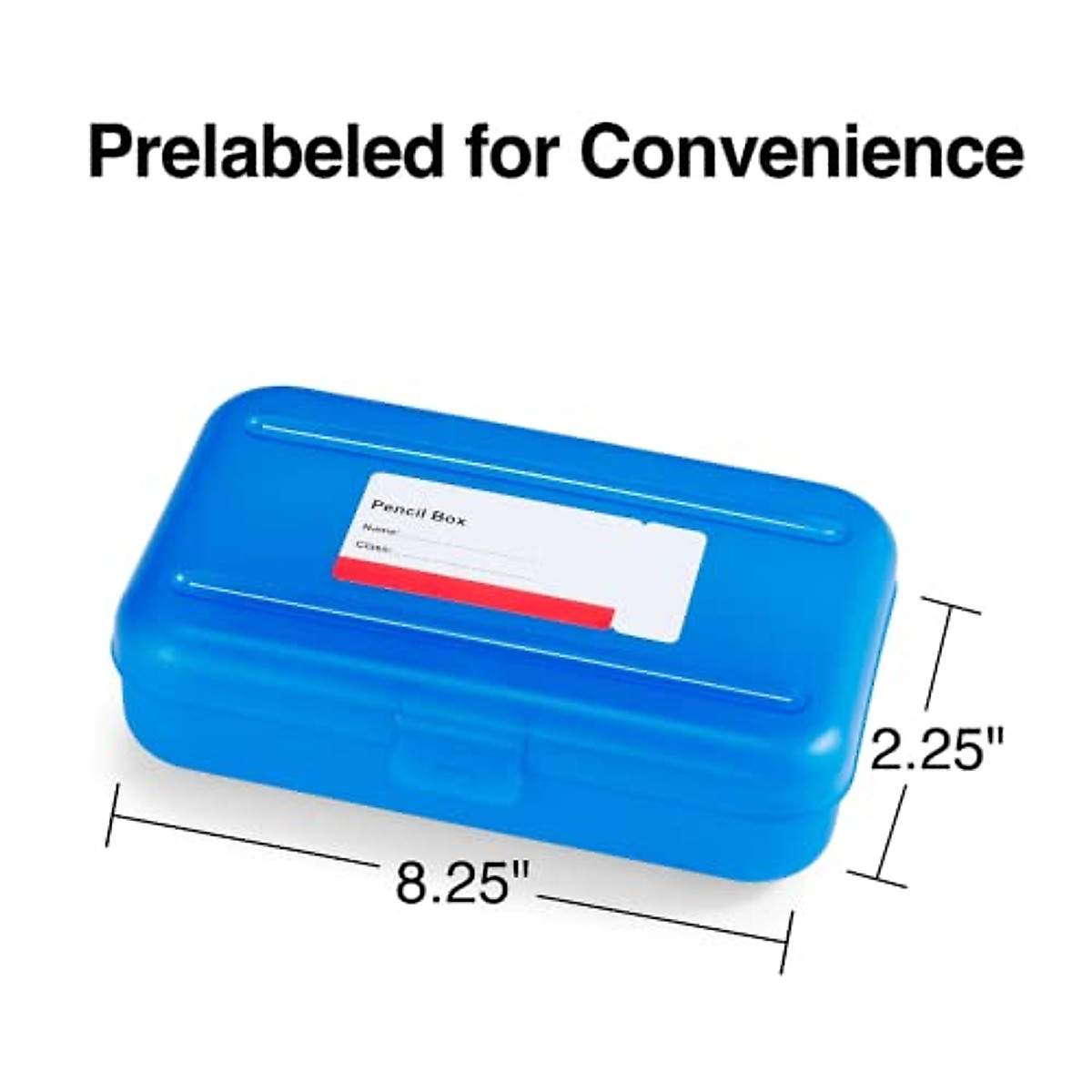1InTheOffice Pencil Box, Translucent Blue, Plastic School Pencil Boxes, 4 Pack