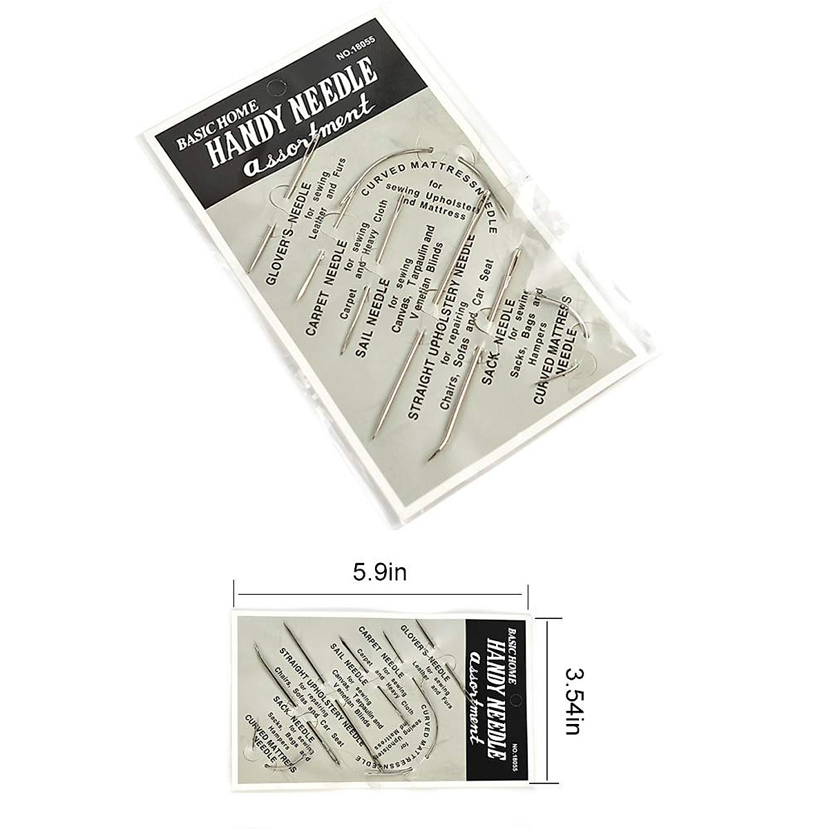 Topus Extra Strong Upholstery Repair Sewing Thread Kit and Heavy Duty Household Hand Needles, Including 7 Styles of Leather Canvas Sewing Needles and 3 Colors Nylon Thread (70 Yard of Each Roll)