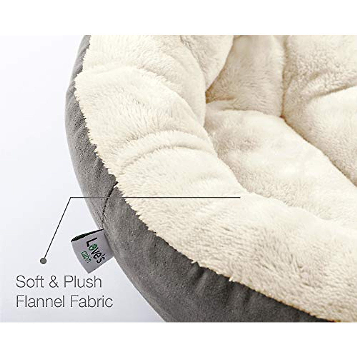 Love's cabin Round Donut Cat and Dog Cushion Bed, 20in Pet Bed for Cats or Small Dogs, Anti-Slip & Water-Resistant Bottom, Super Soft Durable Fabric Pet beds, Washable Luxury Cat & Dog Bed Gray