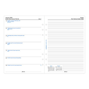 Filofax A5 week on one page with notes 2022 diary refill