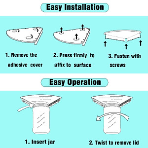 GOLDTREE Latest Stainless Steel Jar Openers for Seniors, Under Cabinet Jar Opener Tool for Weak Hands, Under Counter Jar Lid Cap Opener, Easy Grip