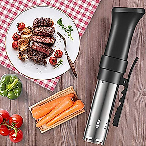Fityou Sous Vide Cooker 1100W, Thermal Immersion Circulator with Recipe and Adjustable Clamp, Sous Vide Heater with Accurate Temperature & Digital Timer, Ultra Quiet Stainless Steel