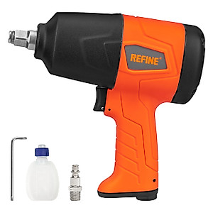 REFINE 1/2 Inch Air Impact Wrench, Air Impact Gun with Max Torque 663 ft-lbs,Reversible,Twin Hammer,Pneumatic Impact Gun for Automobile Industry,Changing Tires