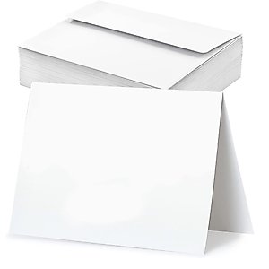 VANRA White Blank Greeting Cards with Envelopes 4.25x5.5 100 Pack White Cardstock with A2 Envelopes Bulk Self Seal for DIY Thank You Cards, Wedding Invitations Cards