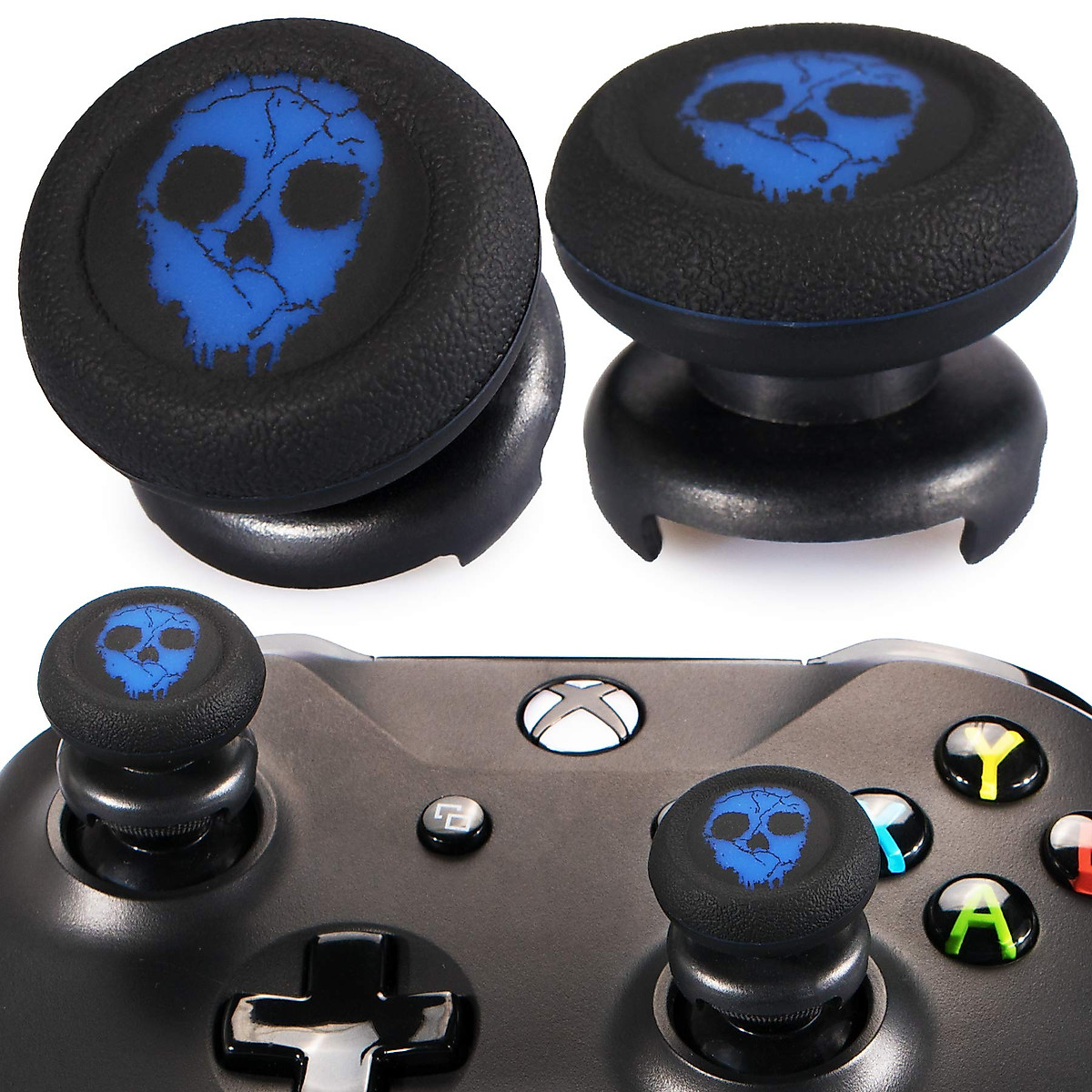 Playrealm FPS Thumbstick Extender Rubber Silicone Grip Cover 2 Sets for Xbox Series X/S & Xbox One Controller(Ghost Blued)