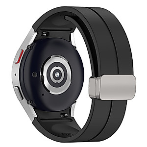 Magnetic Silicone Band for Samsung Galaxy Watch 7/6/5/4/fe Band 40mm 44mm/Watch 6 Classic 47mm 43mm/4 Classic 46mm 42mm Women/Men,for Samsung Watch 5 Pro Band 45mm,No Gap Strap Replacement Wristband