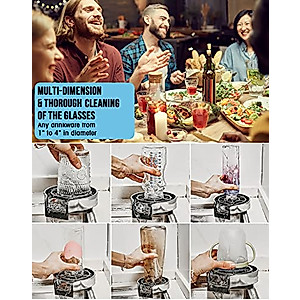 Glass Rinser for Kitchen Sink, Automatic Cup Washer, 10 Water Spraying Holes Bottle Washer, Kitchen Sink Cup Cleaner Accessories