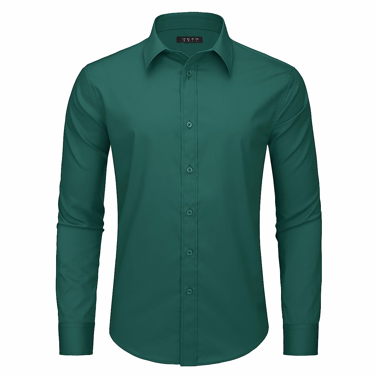 MAGCOMSEN Mens Dress Shirts Long Sleeve Button Down Shirt Lightweight Formal Shirts Business Casual Shirt Green,XL