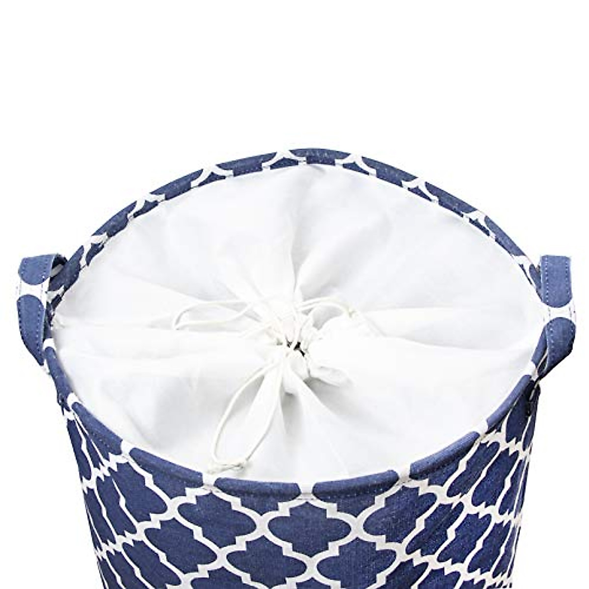 72L 23-inch Tall (2 Pack) Extra Large Laundry Basket Storage Hamper Drawstring Waterproof Round Linen Collapsible Storage Basket for Toy Organizer, Nursery Hamper, Bathroom, Blue