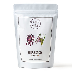 Fresh & Wild | Purple Sticky Rice | Jasmine Rice Variation from Thailand | Exotic Grains | 1 lb | Chef-inspired Ingredients