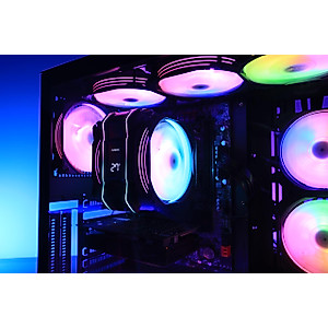 ALSEYE M120D Plus CPU Cooler with Temperature Display, Dual ARGB & PWM Fans, 6 Copper Heat Pipes - Compatible with Intel LGA1700/1200/115X/2011/2066/1366 and AMD AM4/AM5 - Easy Installation - Black