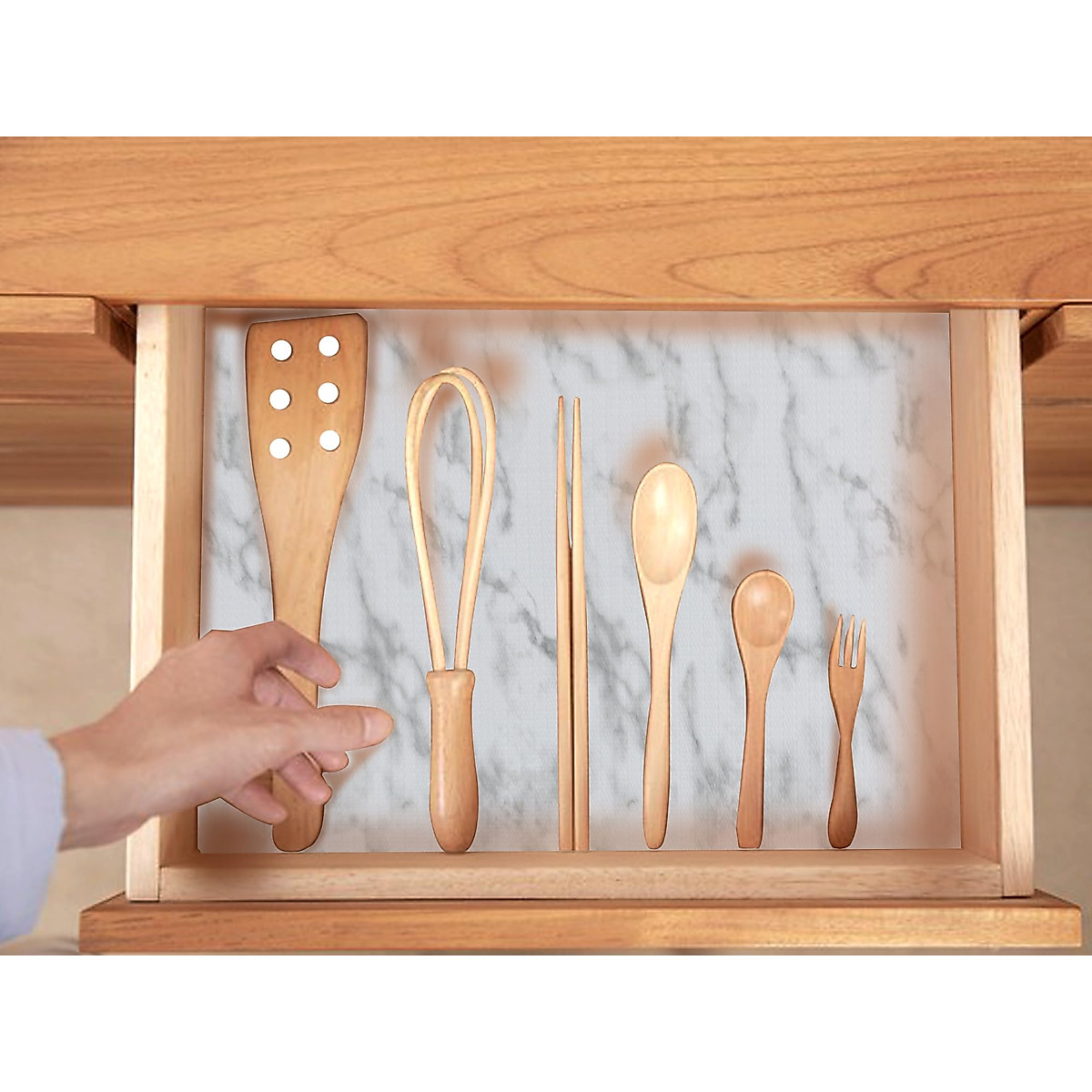 Shelf Liner for Kitchen Cabinets 15 Inch Wide X 20 Ft Non Adhesive Cabinet Drawer Liners for Shelves Non Slip Waterproof Marble Printed Mat for Closet Bathroom Pantry Cupboard Refrigerator