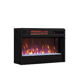 ClassicFlame 26" 3D SpectraFire Plus Infrared Fireplace Insert with Glass - Black, 26II342FGT