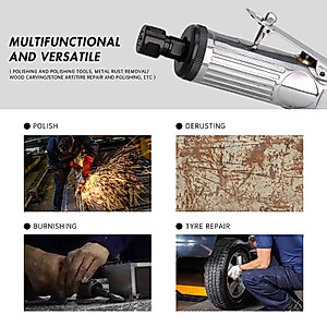 DINGTAIHE 1/4Inch Air Die Grinder, Straight Grinder, Pneumatic Air Die Grinder Heavy Duty Industrial Polisher Grinding Cleaning Tool