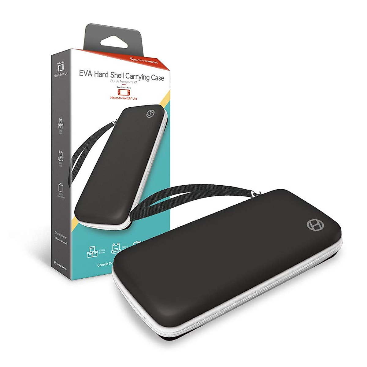 Hyperkin EVA Hard Shell Carrying Case for Nintendo Switch Lite (Black/White)