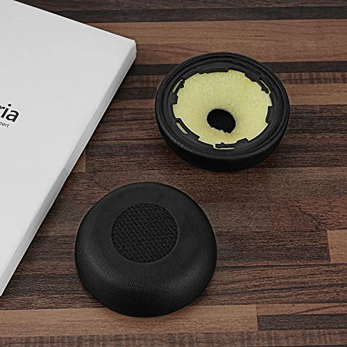 Geekria QuickFit Replacement Ear Pads for Jabra Evolve 75 UC, Evolve 75, Evolve 75+, Evolve 75 MS Headphones Ear Cushions, Headset Earpads, Ear Cups Cover Repair Parts (Black)