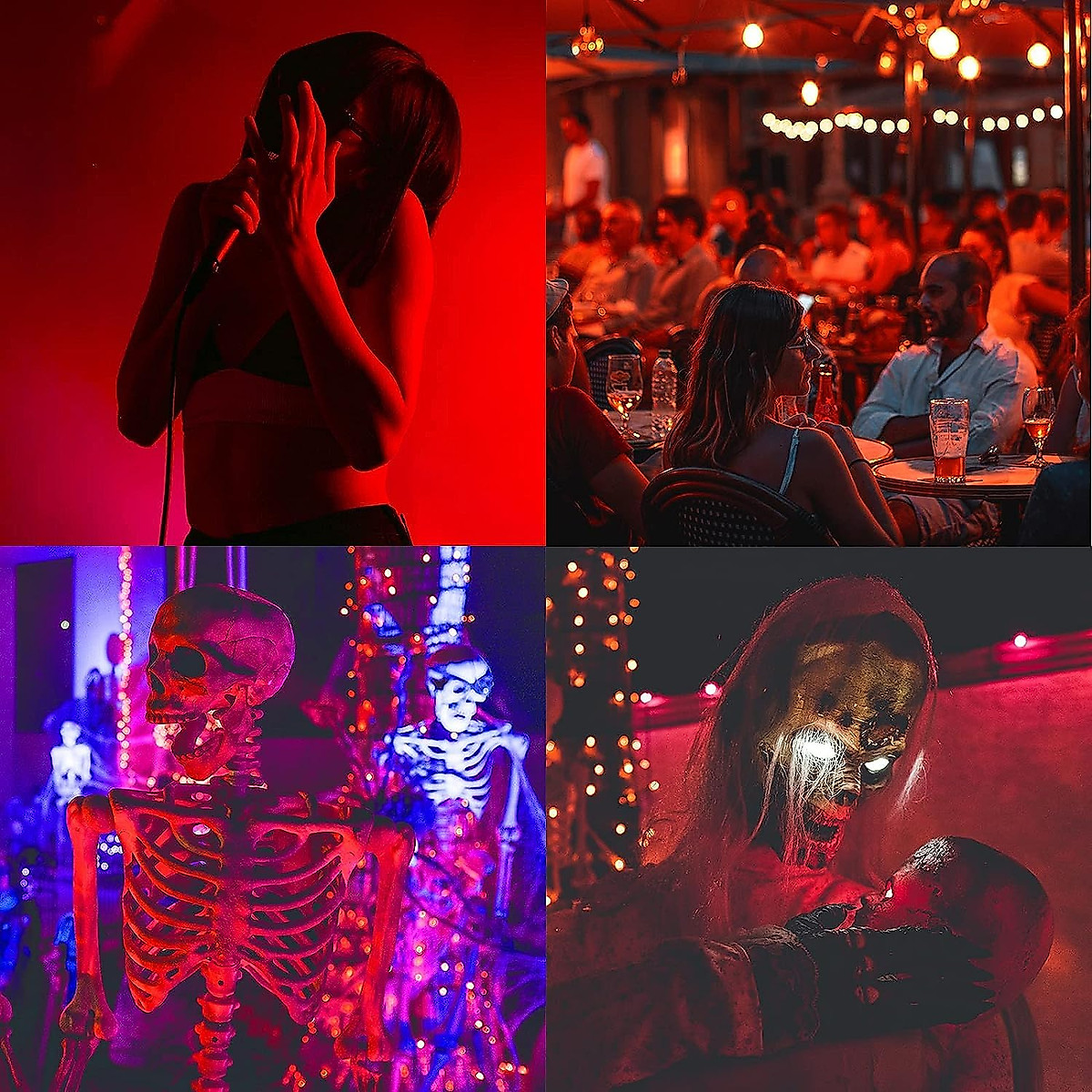 Anivona C7 Red LED Light Bulb, 1.5W S6 Red Colored Lightbulb, for LED Christmas Lights Deco, Party, 15W Incandescent Equivalent Night Light Mini LED Bulb, E12 Base, 4 Pack