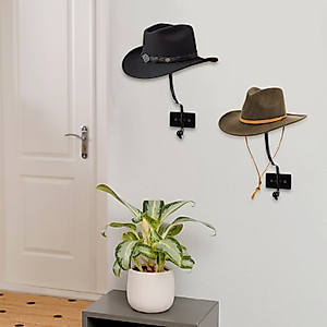 QUUREN Cowboy Hat Rack for Wall 4 Pack Rustic Metal Cowboy Hat Holder Cast Iron Cowboy Hat Hanger Western Horseshoe Hooks for Storage and Display at Closet Bedroom Living Room for Hats Coats Keys