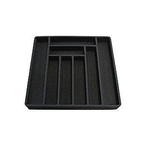 Polar Whale 2 Large Flatware Silverware Drawer Organizers for Cutlery Forks Knives Spoons Serving Utensils Non-Slip Premium Waterproof Tray Insert 19 x 18 Inches 8 Slot Extra Deep Pair Set