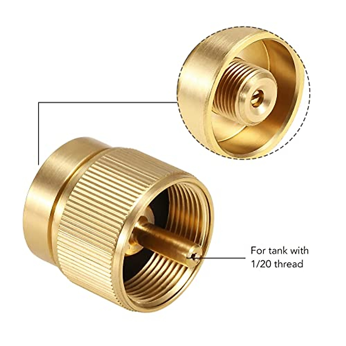 Hooshing Propane Camping Stove Adapter 1LB Propane Small Tank Input EN417 Lindal Valve Output Cylinder LPG Canister Adapter for Outdoor Camping