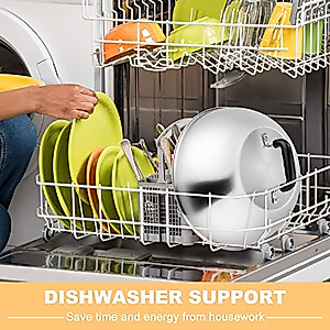 Melting Dome Set of 2, HaSteeL Stainless Steel Large 12in Basting Steaming Cover for Griddle Grill Teppanyaki Flat Top, Great for BBQ Cheese Burger Veggies Indoor Outdoor, Heavy Duty & Dishwasher Safe