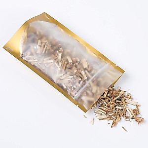 QQ Studio Pack of 100 Translucent Front Matte Gold Poly Plastic Resealable Bags (8.4oz (6" x 9"), Gold Stand-Up Pouch)