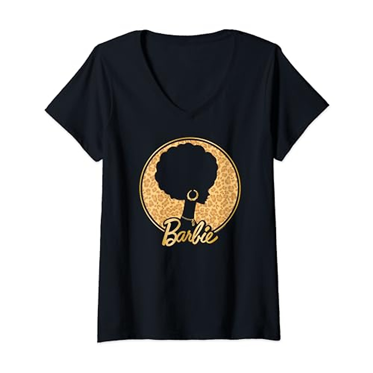 Barbie: Afro Barbie Leopard V-Neck T-Shirt