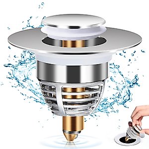 Diboniur Upgraded Sink Plug, Improved Bathroom Sink Plug Replacement, Universal Sink Stopper, Pull Type Sink Plug Strainer Stainless Pop up Bidet Plug for Bathtub, Kitchen, Basin for (32-42mm