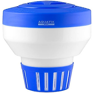 Aquatix Pro Pool Chlorine Floater Dispenser for 1 to 3 inch Tablets, Large & Durable Floating Dispenser for Spa, Hot Tubs, In-ground & Above Ground Small & Large Pools, Adjustable Flow Rate