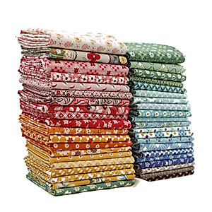 Flea Market Fat Eighth Bundle (39 Pieces) by Lori Holt for Riley Blake 9 x 21 inches (22.86 cm x 53.34 cm) Fabric cuts DIY Quilt Fabric