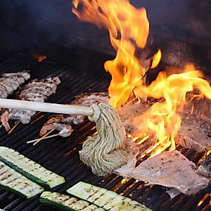 Better Grillin BBQ Bastin Mop Basting Barbecue Brush/Mop Easily Applies Marinades, Sauces, Washes Out, 16in Handle, 2pk