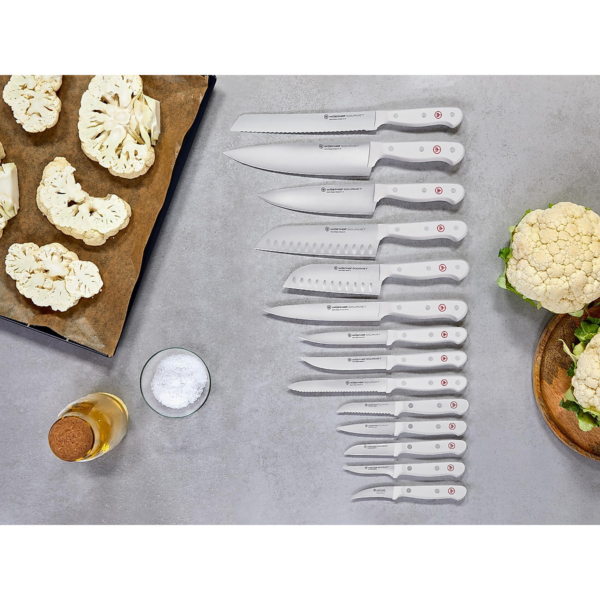 WÜSTHOF Gourmet White 7" Hollow Edge Santoku Knife