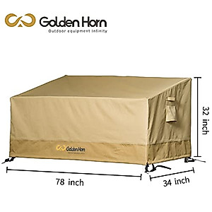 Outdoor Patio Furniture Loveseat Cover, 78" W x34 Dx32, Golden Horn