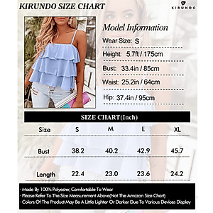 KIRUNDO Women's 2025 Summer Spaghetti Strap Cami Tank Tops Tiered Ruffle Tie Shoulder Flowy Sleeveless Shirts Camisole(Jujube Red, Medium)