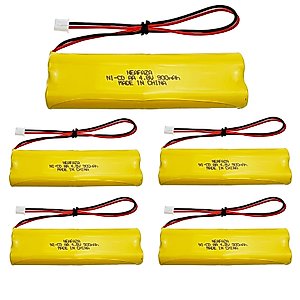 NEAFAZA D-AA650Bx4 Ni-CD 4.8V 900mAh Exit Sign Emergency Lighting Battery Compatible with Unitech Dual-Lite 0120859 Ni-CD AA 650mAh E1021R LITHONIA DAA650Bx4 (5 Pack)