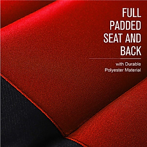 MFSTUDIO Zero Gravity Chairs, Oversized Patio Recliner Chair, Padded Folding Lawn Chair with Cup Holder Tray, Support 400lbs, Red