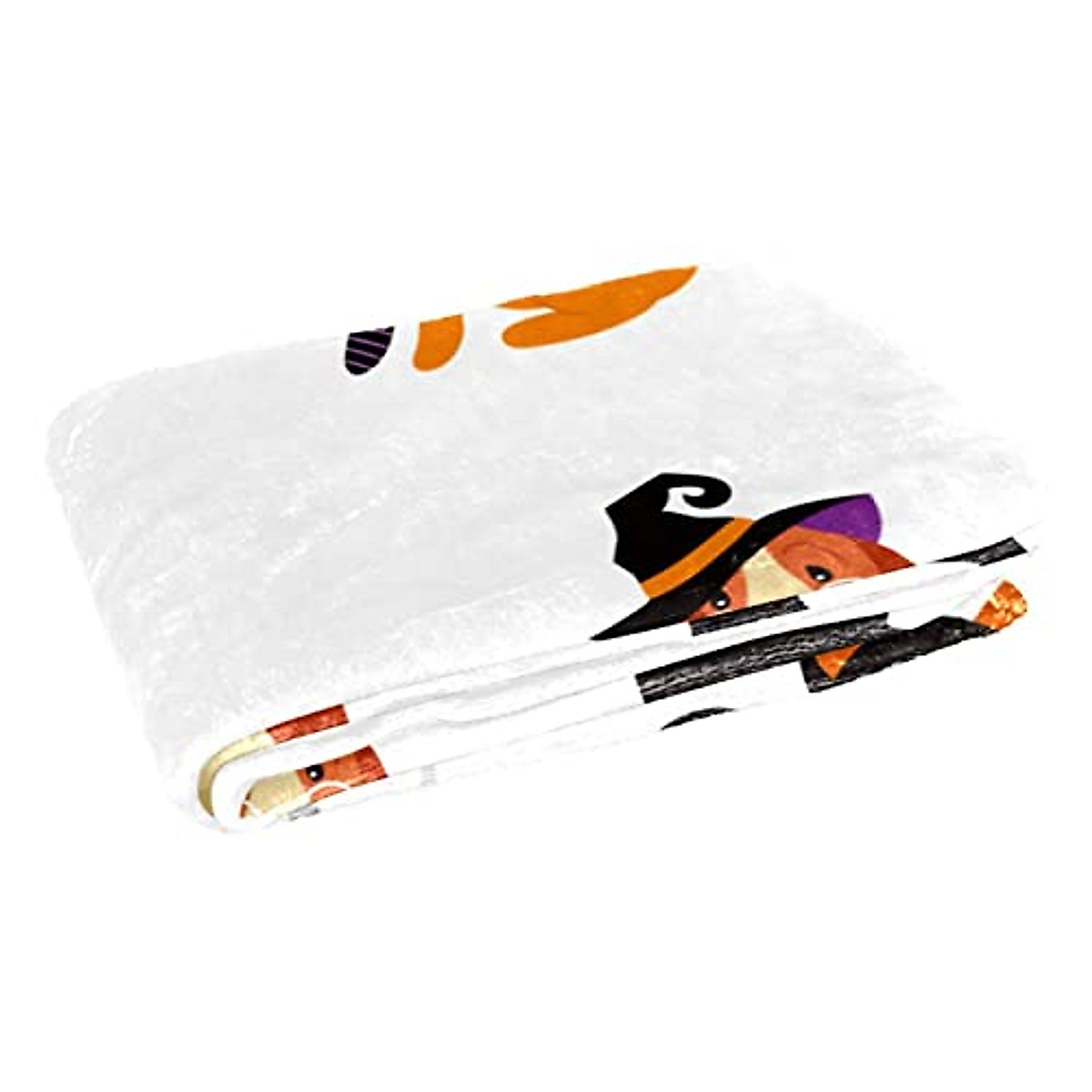 Halloween Monsters Costumes Cats and Dogs Prints Soft Warm Cozy Blanket Throw for Bed Couch Sofa Picnic Camping Beach, 150×100cm